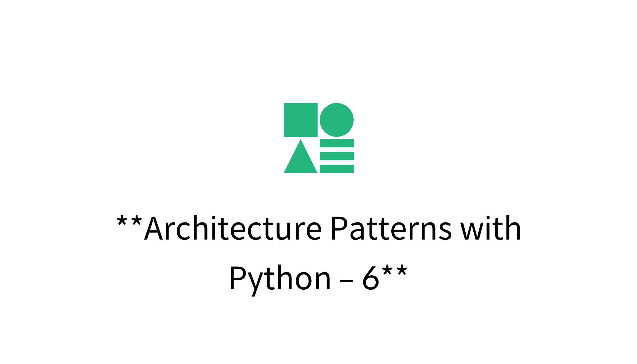 Architecture Patterns with Python – 6 - mysetting
