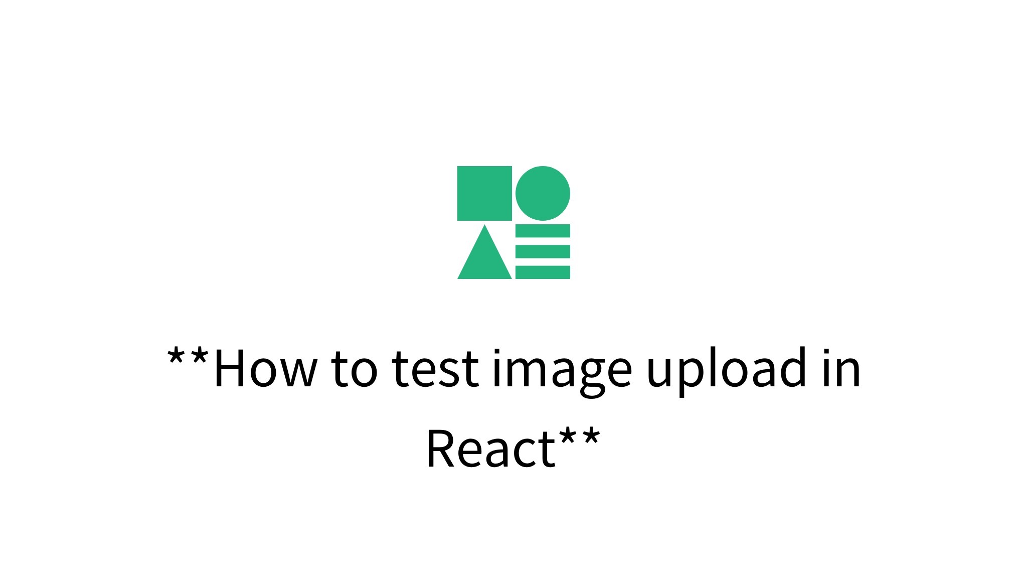 How to test image upload in React - mysetting